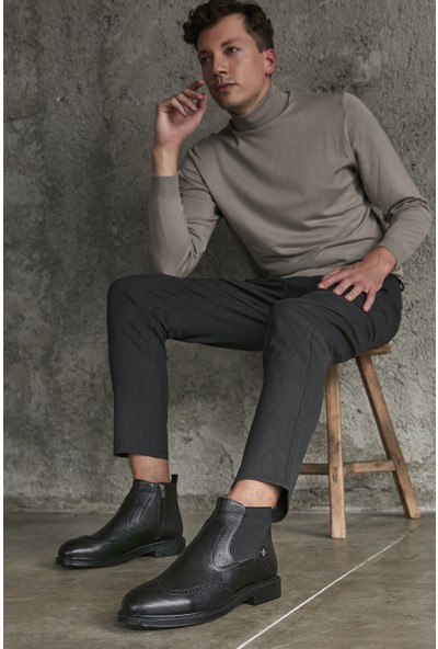 Ziya Ziya, Erkek Hakiki Deri Bot 113447 202 Siyah