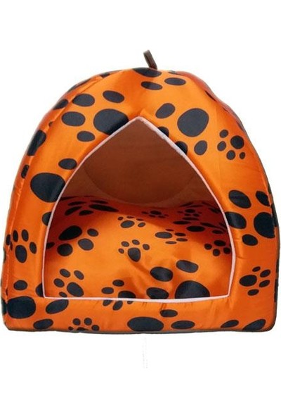 Bio Sand Biosand Pati Desenli Eskimo Kedi Köpek Yatağı Turuncu