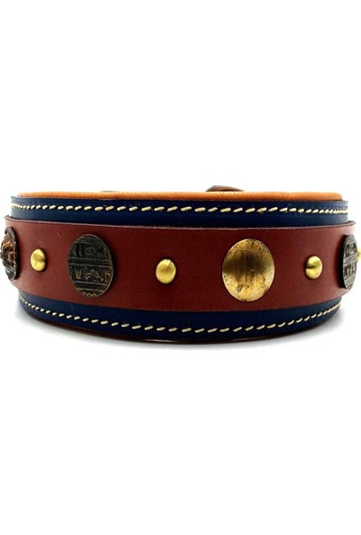 Tasma Market Özel Tasarım Koyu Lacivert Kahverengi Köpek Tasması Tasma Market Özel Tasarım Koyu Lacivert Kahverengi Köpek Tasması