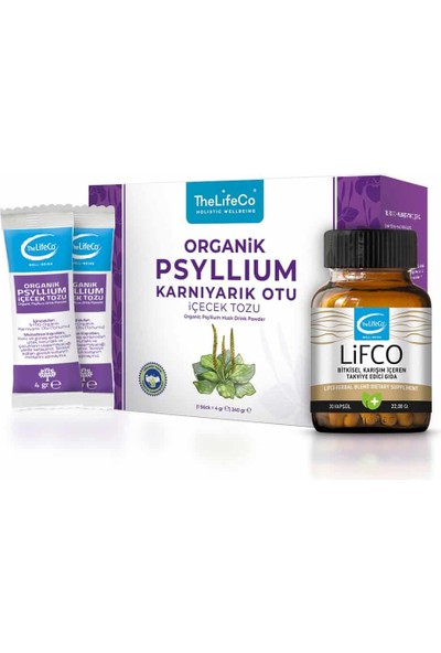 TheLifeCo Organik Karnıyarık Otu (Psyllium) İçecek Tozu 4 gr x 60 Şase (Glutensiz, Katkısız, Doğal) + TheLifeCo Lifco 30 Kapsül TheLifeCo Organik Karnıyarık Otu (Psyllium) İçecek Tozu 4 gr x 60 Şase (Glutensiz, Katkısız, Doğal) + TheLifeCo Lifco 30 Kapsül