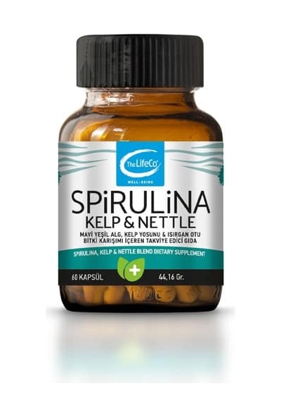TheLifeCo Spirulina, Kelp&Nettle 60 Kapsül TheLifeCo Spirulina, Kelp&Nettle 60 Kapsül
