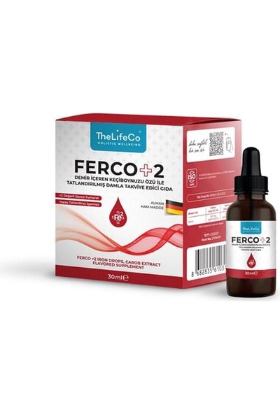 TheLifeCo Ferco +2 Değerlikli Demir Damlası 30 ml TheLifeCo Ferco +2 Değerlikli Demir Damlası 30 ml