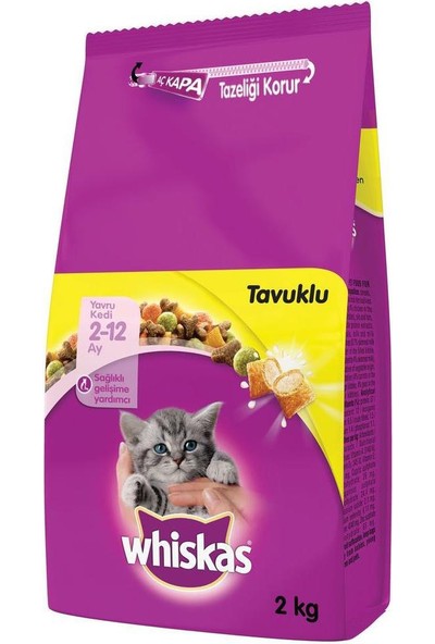 Whiskas Yavru Tavuklu Kuru Kedi Maması 2 kg Whiskas Yavru Tavuklu Kuru Kedi Maması 2 kg