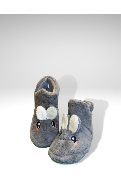 Laydimo Tavşan Figürlü Ev Botu Gri