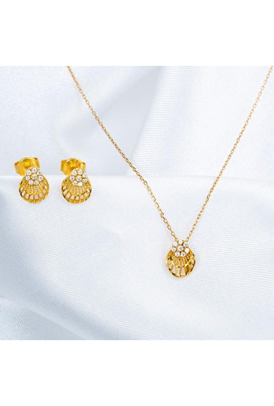 Label Deniz Kabuğu 22 Ayar 2'li Altın Set