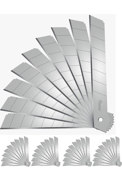 Tvet Ince Maket Bıçağı Yedeği Metal 9 x 0.4 mm 50'li Tvet Ince Maket Bıçağı Yedeği Metal 9 x 0.4 mm 50'li