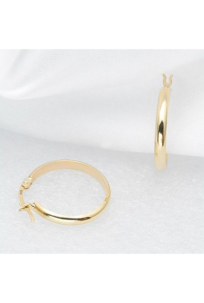Bilezikci 1,8 cm Çaplı Italyan Halka Altın Küpe Bilezikci 1,8 cm Çaplı Italyan Halka Altın Küpe