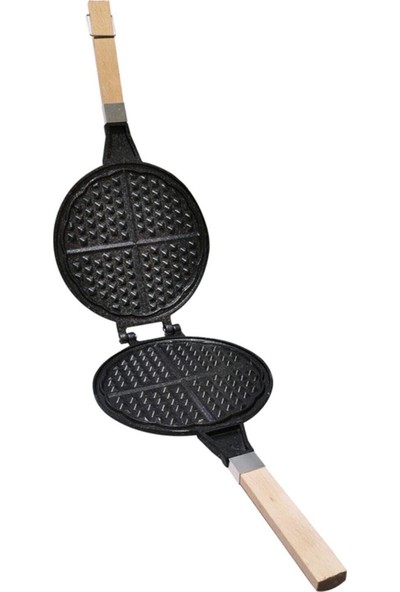 Taşhan T-0598 Döküm Ahşap Saplı Waffle Tavas 20 cm.