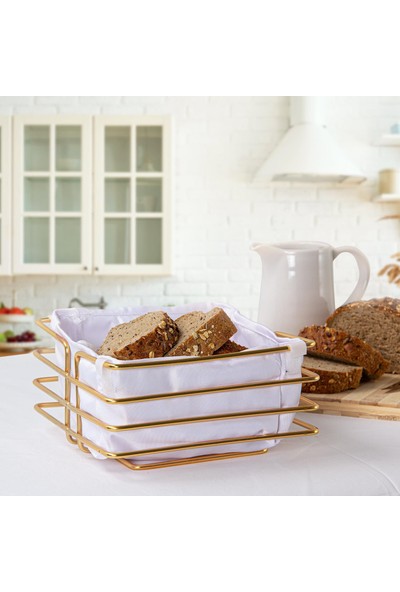 Homedius Ekmeklik Ekmek Sepeti Çok Amaçlı Gold Kare Lüks Paslanmaz Sepet Homedius Ekmeklik Ekmek Sepeti Çok Amaçlı Gold Kare Lüks Paslanmaz Sepet