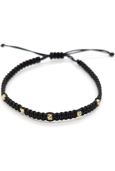 Estel 14 Ayar Altın 5 Dorika Makrome Ip Bileklik