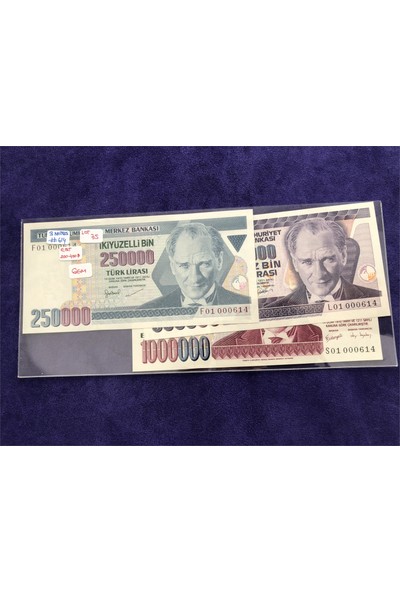 Hasyılmaz 7. Emisyon Çil Türk Lirası Ilk Bin Lotu - Lot 75 250 000 Tl X1 500 000 Tl X1 1000 000 Tl X1 614