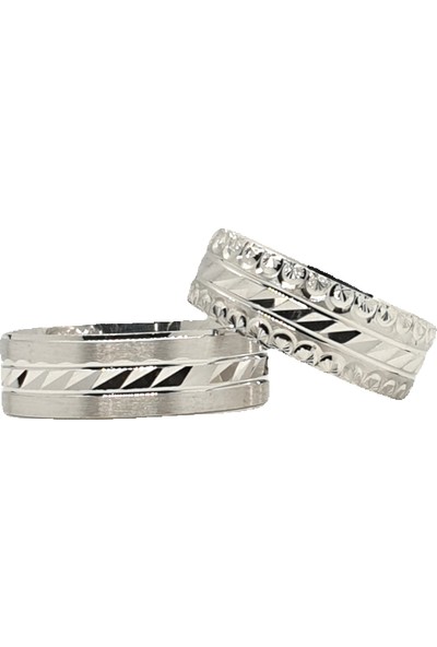 Gri 7 mm Mat Kalem Işlemeli Alyans