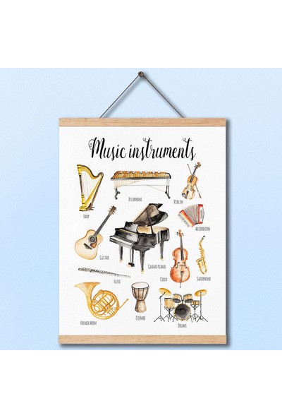 DekorLoft Dekor Loft Montessori Ingilizce Eğitici Poster Müzik Enstrumanları DekorLoft Dekor Loft Montessori Ingilizce Eğitici Poster Müzik Enstrumanları