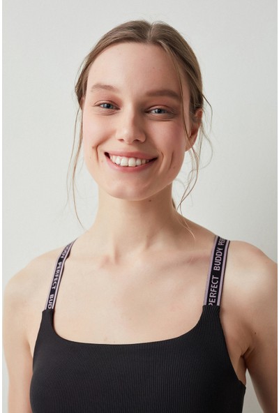 Penti Siyah Logomania Spor Sütyeni