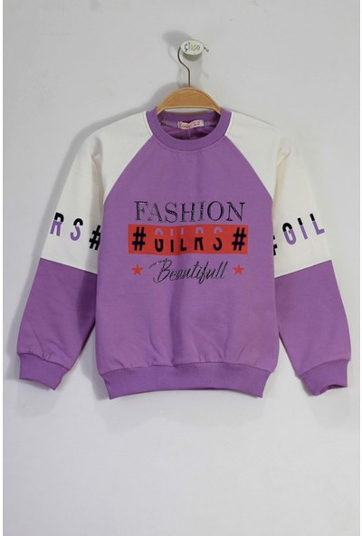 Çiggo Kids Fashion Girl Baskılı Taş Işlemeli Içi Polar Sweatshirt Çiggo Kids Fashion Girl Baskılı Taş Işlemeli Içi Polar Sweatshirt