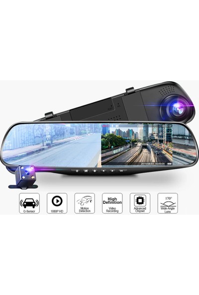 Alfaben Araç Içi Park Kameralı Kayıt Kamerası 1080P Hd 4.3 Inc Ekran Aynalı