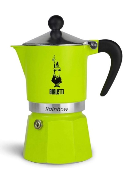 Bialetti Rainbow Moka Pot 3 Cup Yeşil Bialetti Rainbow Moka Pot 3 Cup Yeşil