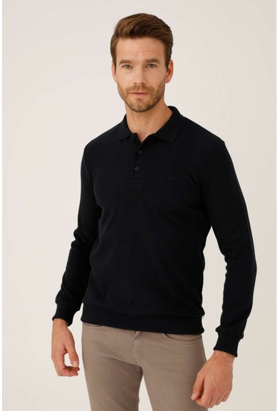 İGS Erkek Siyah Standart Polo Yaka Triko