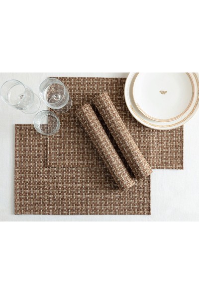 English Home Dora Pamuk & Keten 4'lü Amerıkan Servıs 45 x 30 cm Kahve English Home Dora Pamuk & Keten 4'lü Amerıkan Servıs 45 x 30 cm Kahve