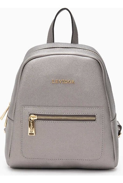 Levidor Fermuarlı Çok Işlevli Sırt Çantası Gümüş