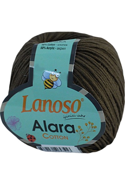 Lanoso Alara El Örgü Ipi Renk KODU:992-KOYU Kahve