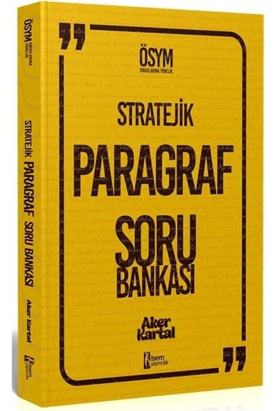Isem Yayınları 2022 Tüm Sınavlar Için Stratejik Paragraf Soru Bankası