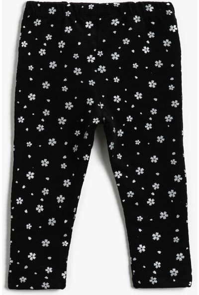 Koton Simli Çiçek Baskılı Tayt Pamuklu