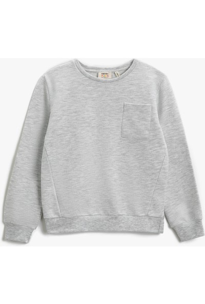 Koton Basic Cepli Sweatshirt Uzun Kollu Pamuklu