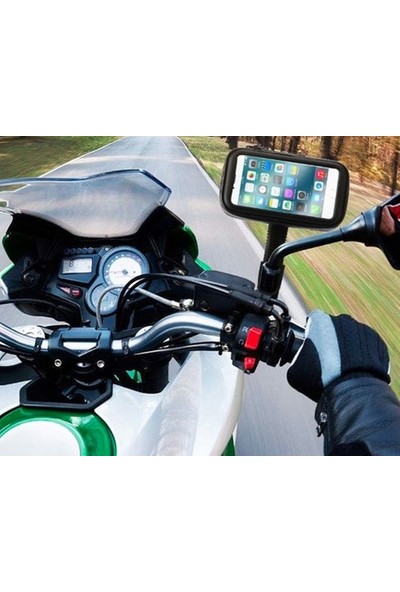 Kastel Motosiklet Xl Boy Suya Dayanıklı Ayna Bağlantılı Telefon Tutucu