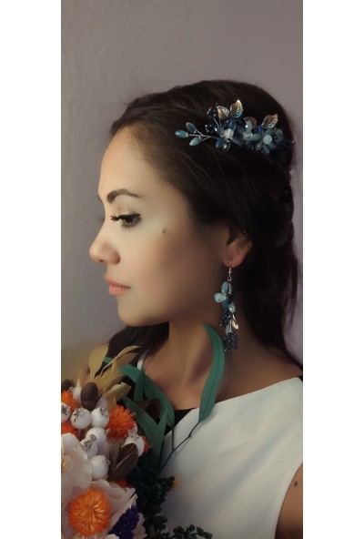 Mervenin Taçları Toka Küpe Set