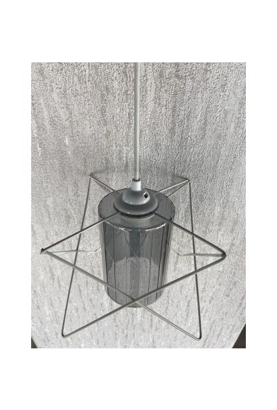 BHRHOME Füme Camlı Beyaz Zi̇kzak Tel Avi̇ze