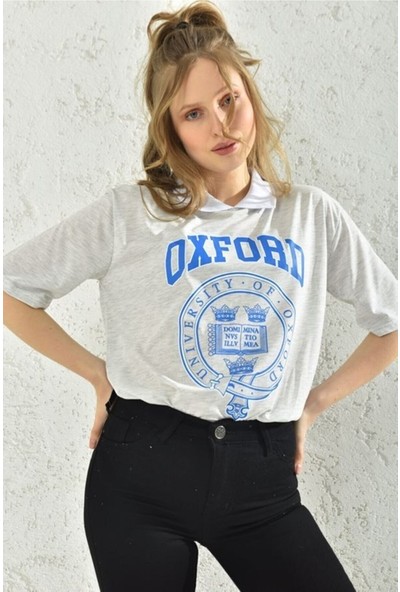 Hera Fashion Kadın T-Shirt Kısa Kollu Oxford Baskılı Oversize Hera Fashion Kadın T-Shirt Kısa Kollu Oxford Baskılı Oversize