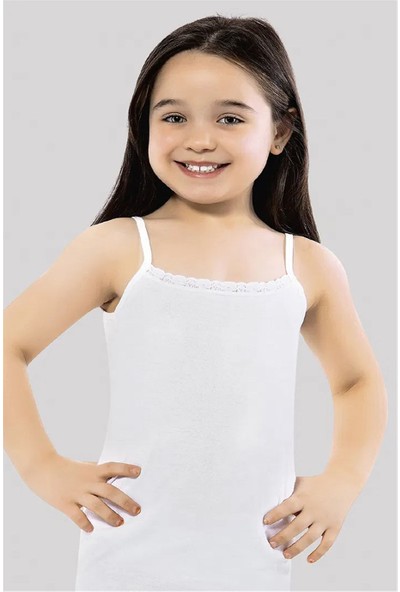 Arma Yıldız Ribana Kız Çocuk Beyaz Ip Askı Atlet Arma Yıldız Ribana Kız Çocuk Beyaz Ip Askı Atlet