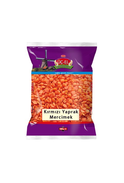 Üçel Kırmızı Yaprak Mercimek 1000 gr