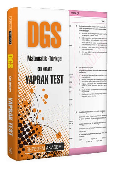 Pegem Akademi Yayıncılık 2022 Dgs Çek Kopar Yaprak Test