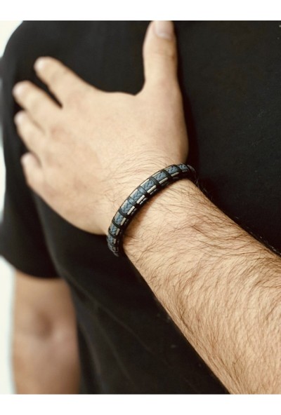 Kutcha Accessories Erkek Deri El Yapımı Örgü Bileklik