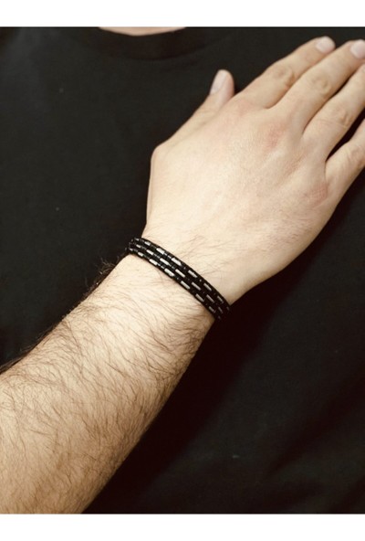 Kutcha Accessories Erkek Hakiki Deri El Yapımı Bileklik