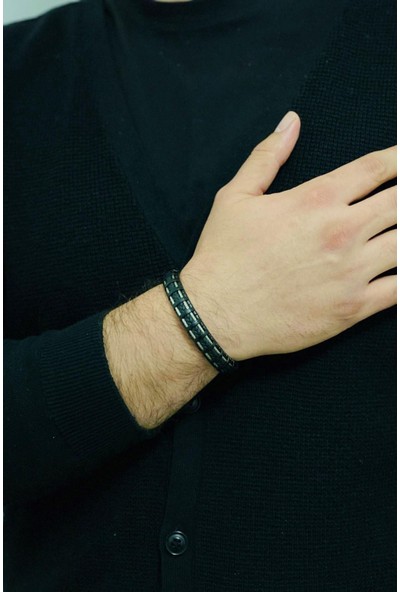 Kutcha Accessories Erkek Deri El Yapımı Bileklik