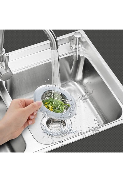 Zuzu Made 11.5 cm Büyük Boy Çelik Lavabo Süzgeci - Evye Süzgeci 11.5 cm