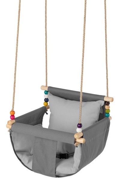 Salıncak Bebek Ahşap Lüx Minderli Çift Kancalı Viking