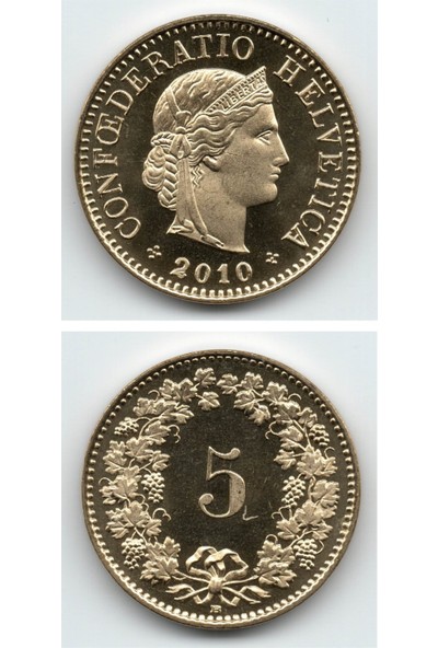 Benim Koleksiyonum Isviçre, 5 Rappen, 2010, Çil, Yabancı Madeni Para