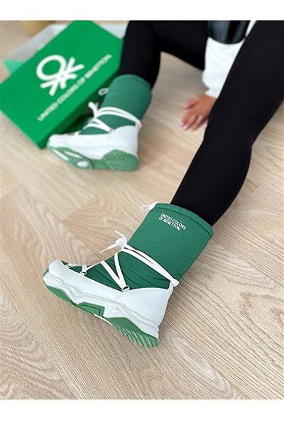 Benetton Yeşil Beyaz Kar Botu Benetton Yeşil Beyaz Kar Botu