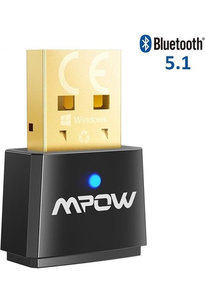 Mpow BH519 USB Bluetooth 5.1 adaptörü Bluetooth alıcısı verici 2 in 1 PC desteği