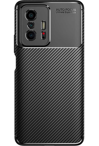 MobaxAksesuar Xiaomi Mi 11T Pro 5g Kılıf Karbon Silikon Case Siyah