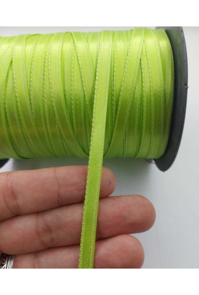 Ztt Saten Yeşil Kurdale Renk 6mm 10 Metre