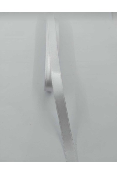 Ztt Saten Kurdale Beyaz Renk 10 mm. 10 Metre 3 Adet