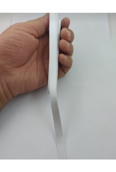 Ztt Saten Kurdale Beyaz Renk 10 mm. 10 Metre 1 Adet