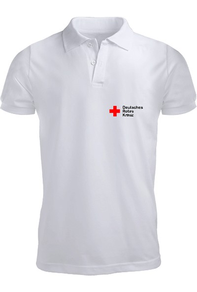 Tisho Deutches Rotes Kreuz Alman Kızılhaç Sağlıkçı Ambulans Erkek Kısa Kol Polo Yaka