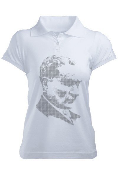 Tisho Atatürk Kadın Polo Yaka T-Shirt Kadın Polo Yaka Tişört