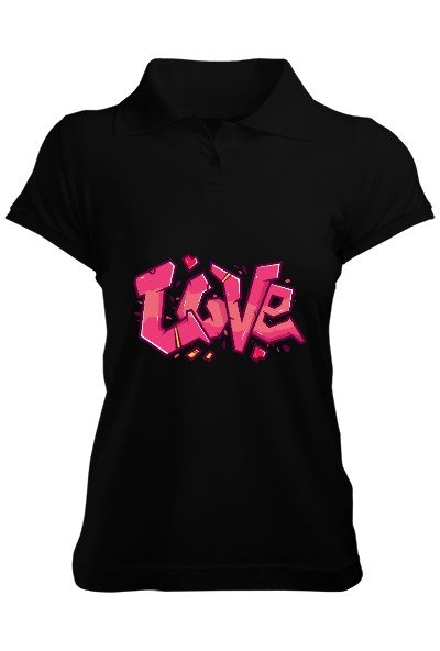 Tisho Love Kadın Polo Yaka T-Shirt Kadın Polo Yaka Tişört